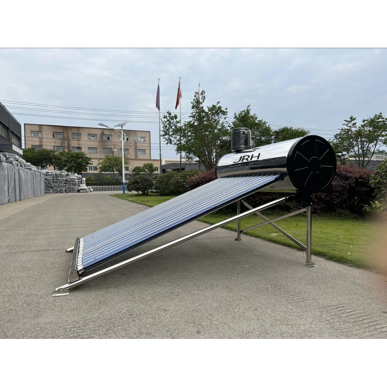 Panou solar apa calda JRH, inox, 150 Litri, 15 tuburi vidate, suport ...