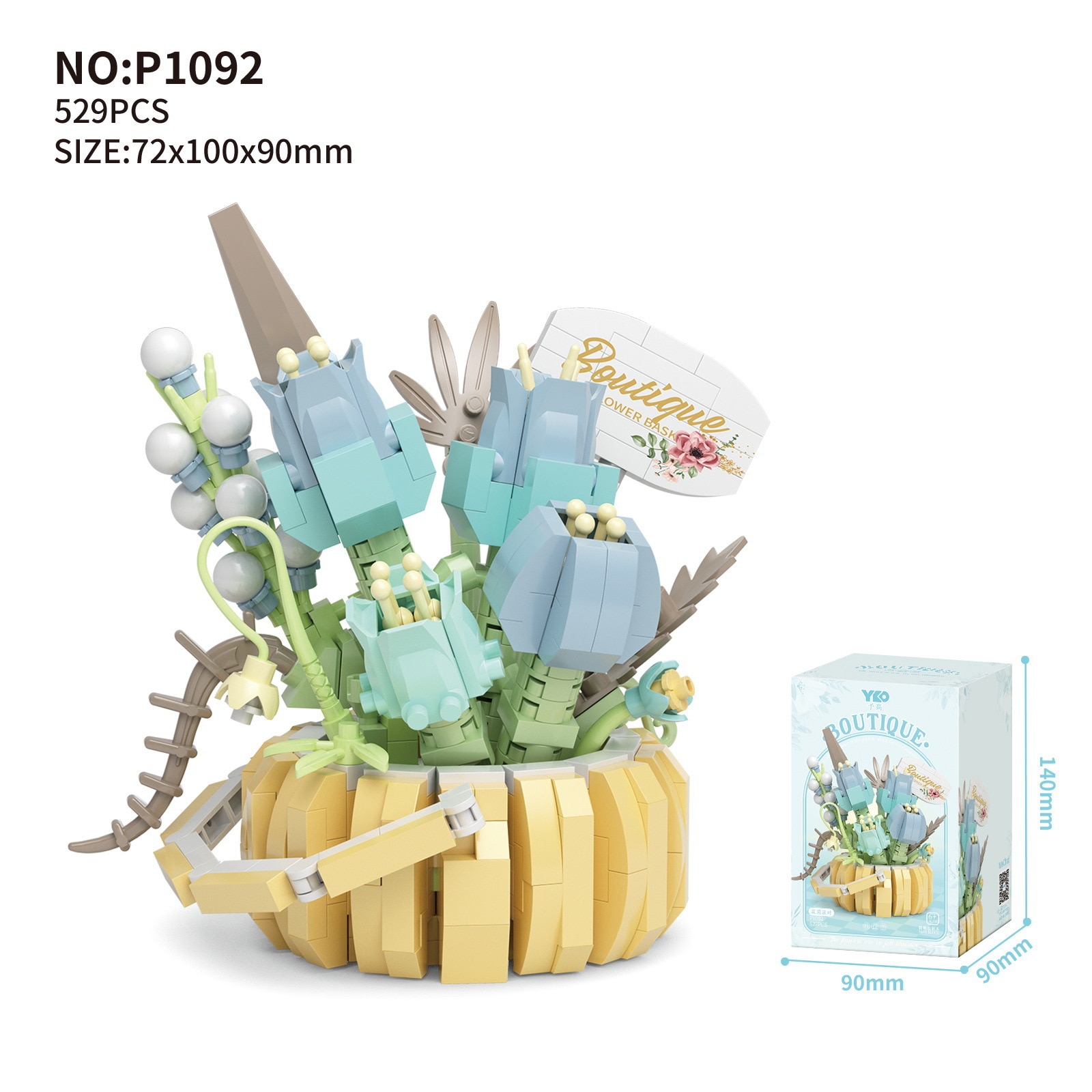 Set de 8 mini set de blocuri de constructii botanice cu flori, WALALLA ...