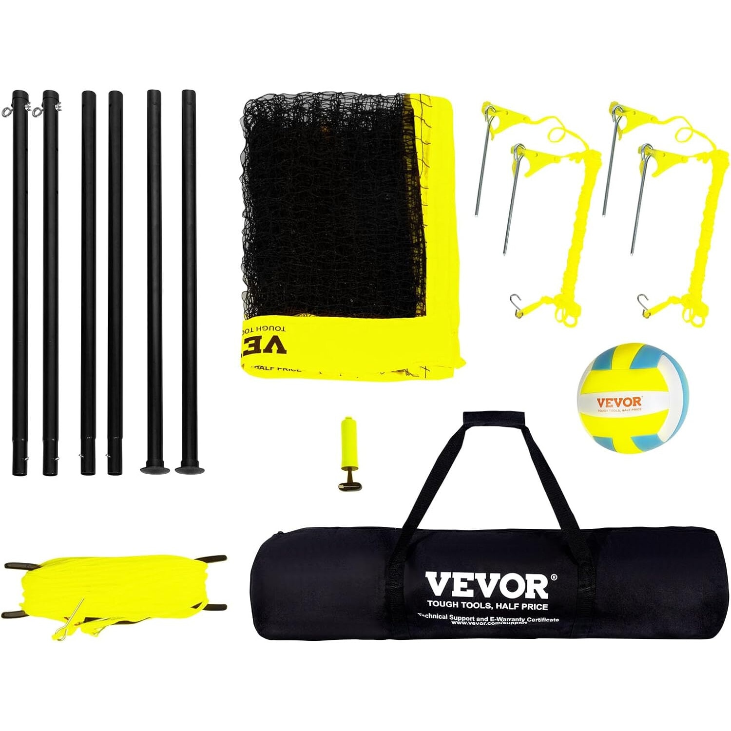 Set fileu volei, plasa pentru volleyball/badminton 9.7m x 2.4m ...
