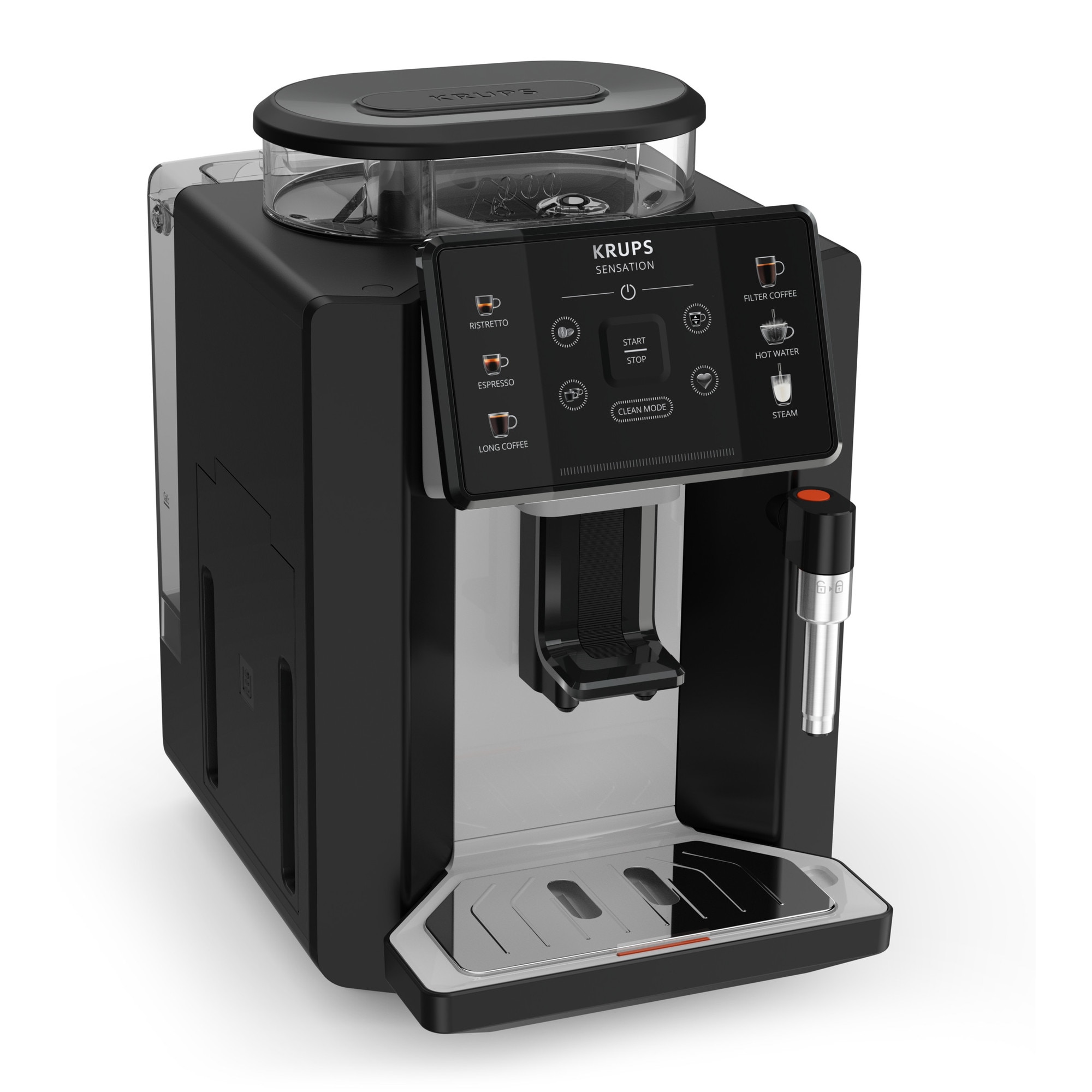 Espressor automat Krups Sensation EA910A10, 1450W, 5 retete, ecran ...