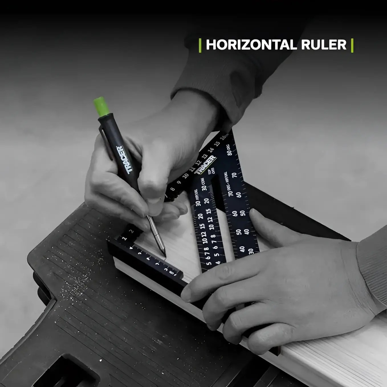 TRACER ASQ7M echer rapid 175 mm - aluminiu, gradatii clare 0-90 deg ...