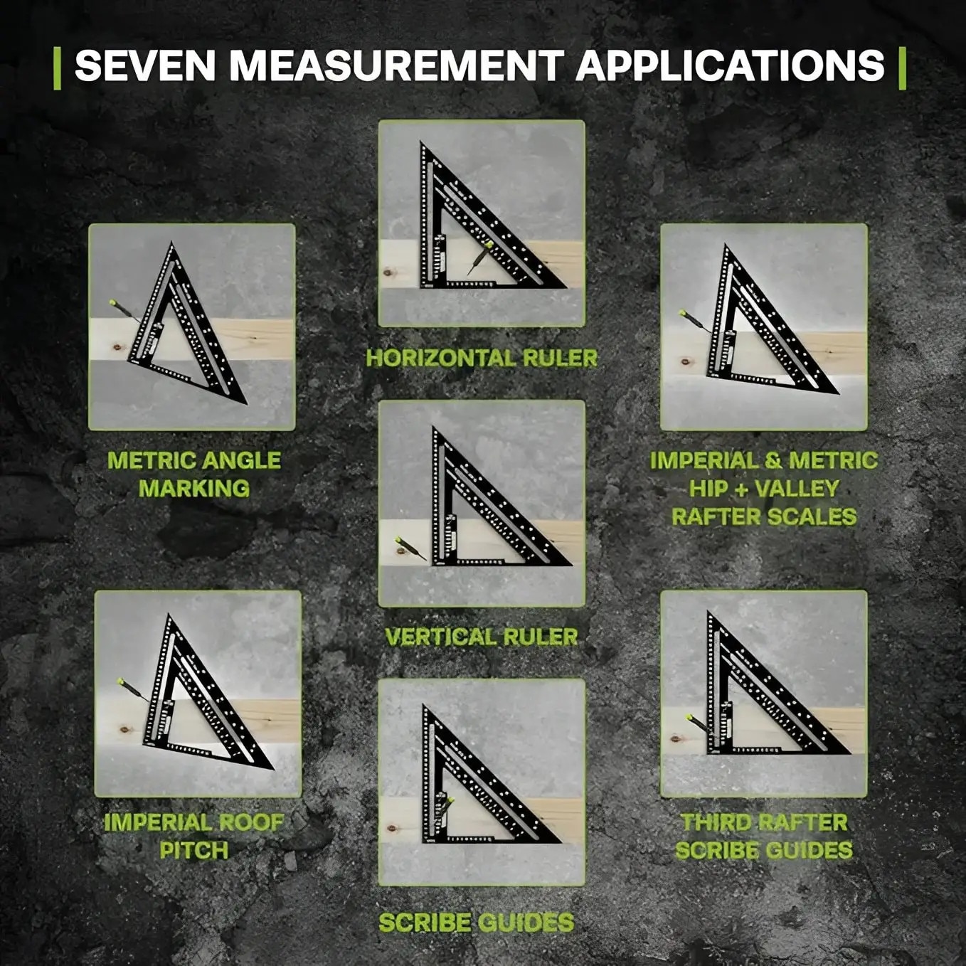 Echer Rapid Tamplerie/Dulgherie 300 mm din aluminiu - gradatii clare 0 ...