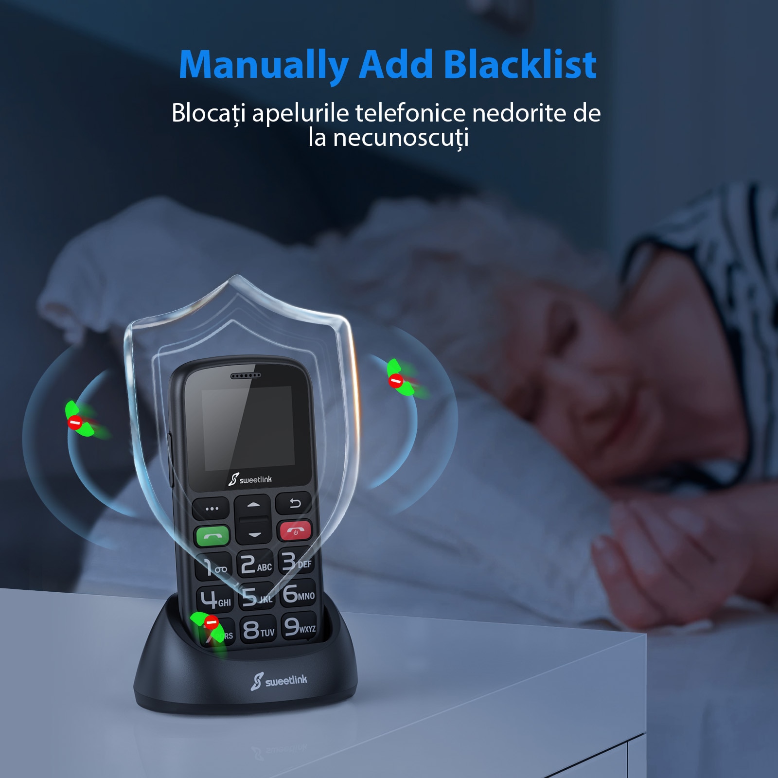 SweetLink S2 Plus Telefon mobil pentru seniori, meniu in limba Romana ...