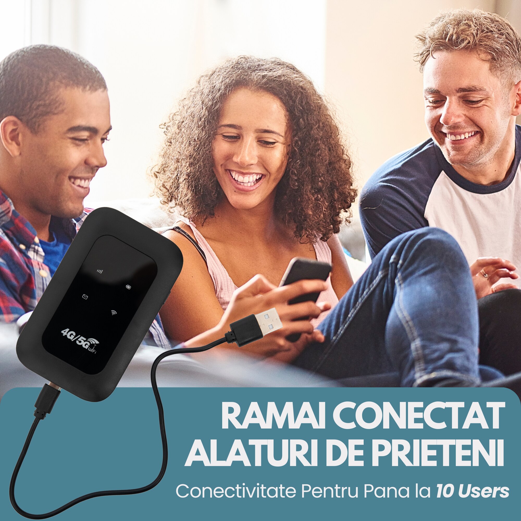 Router WiFi 2G/3G/4G, Cumparaturescu, cu slot SIM pentru cartela ...