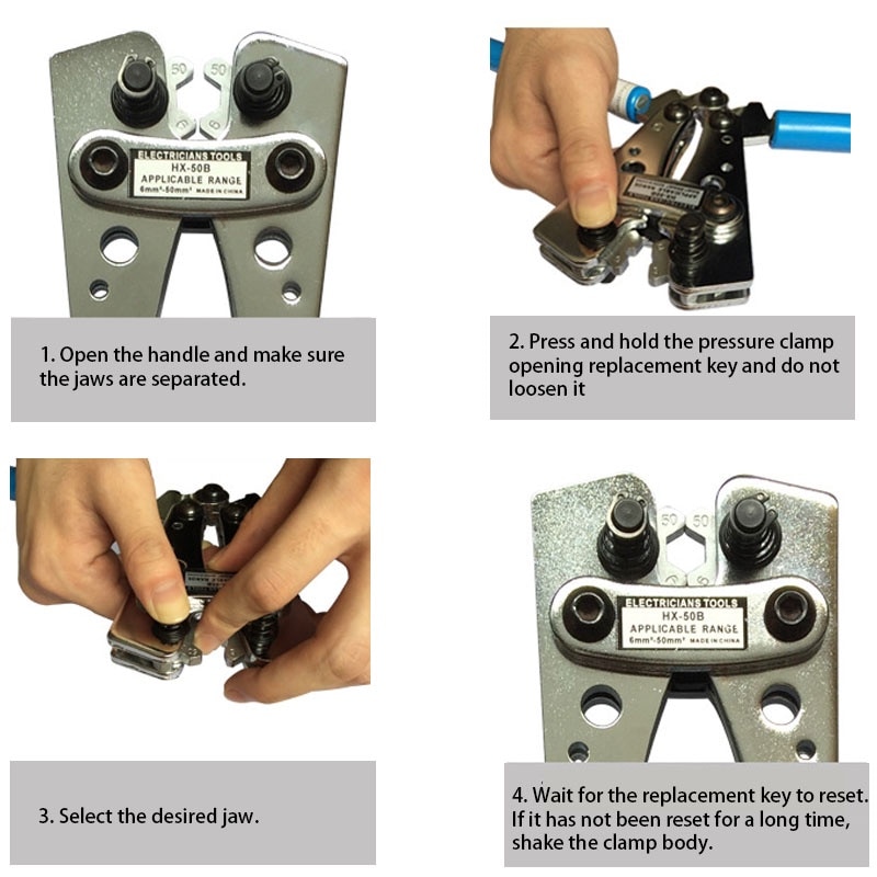 Set cleste sertizare hexagonal, 6 dimensiuni 10-1AWG, 6-50mm, cu ...