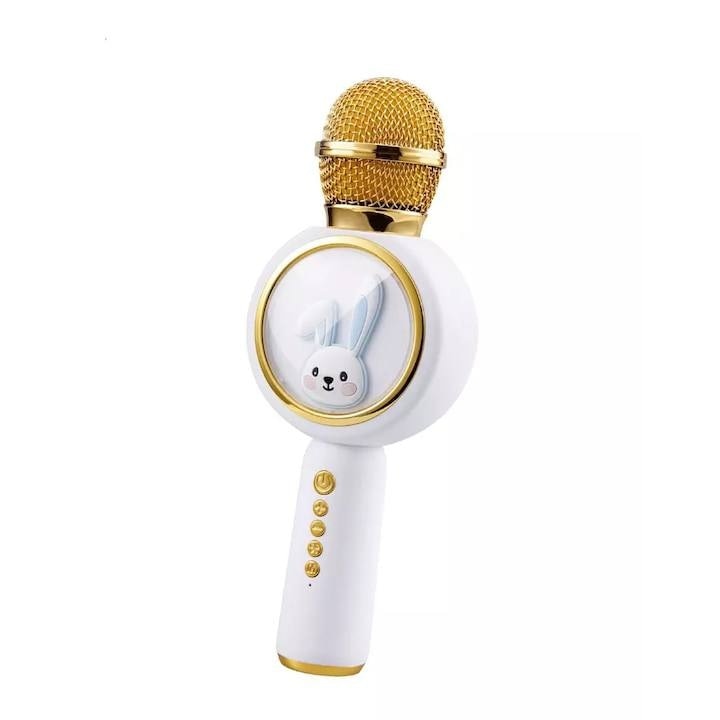 Microfon Karaoke Copii X5 - Bluetooth, Wireless, Forma Iepuras, Alb ...