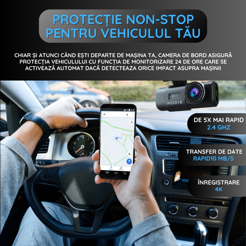 Camera Video De Bord Auto, IMODIX®, Camera Marsarier, 4K UHD, Rezolutie ...
