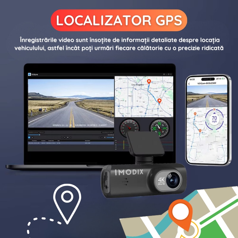 Camera Video De Bord Auto, IMODIX®, Camera Marsarier, 4K UHD, Rezolutie ...