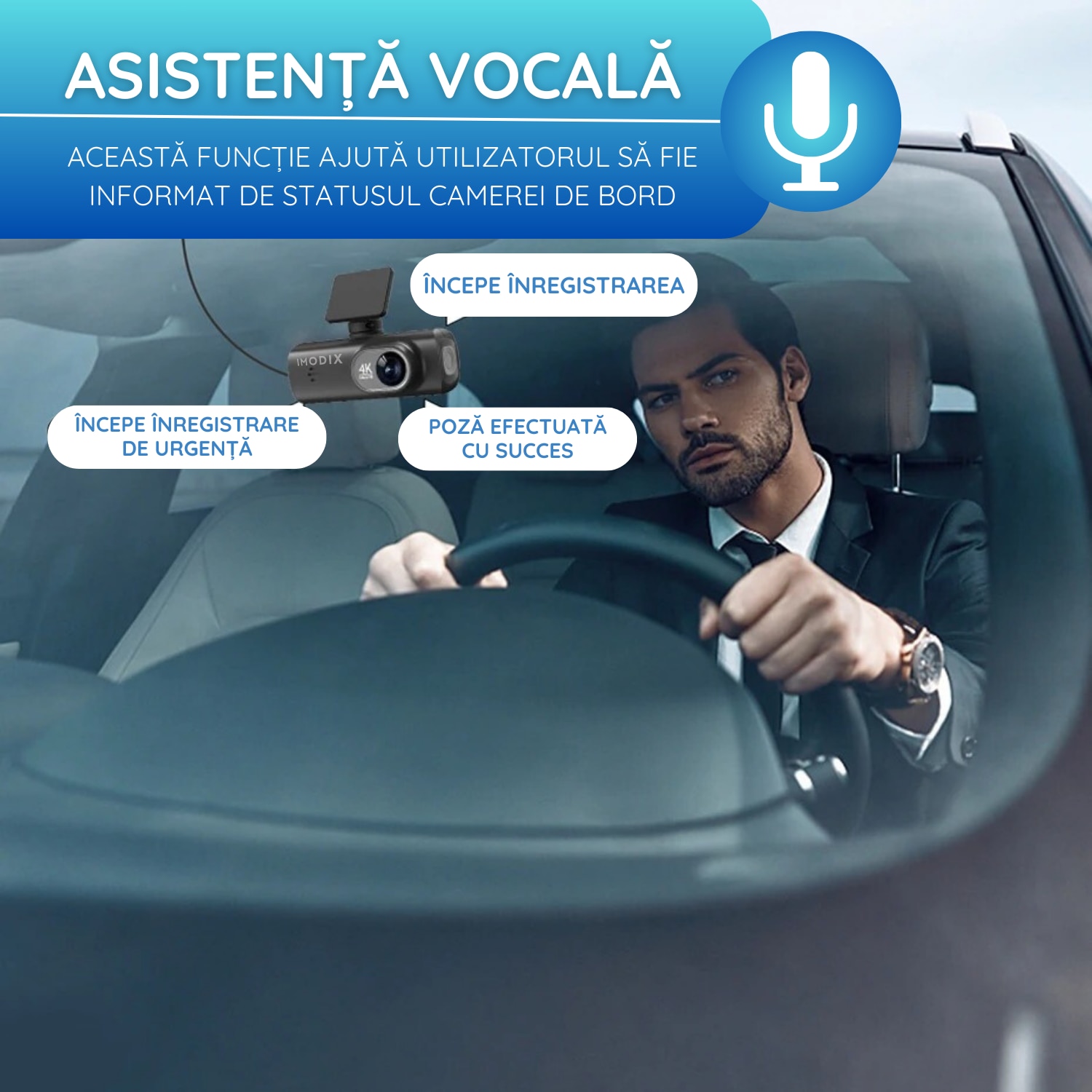 Camera Video De Bord Auto, IMODIX®, Camera Marsarier, 4K UHD, Rezolutie ...