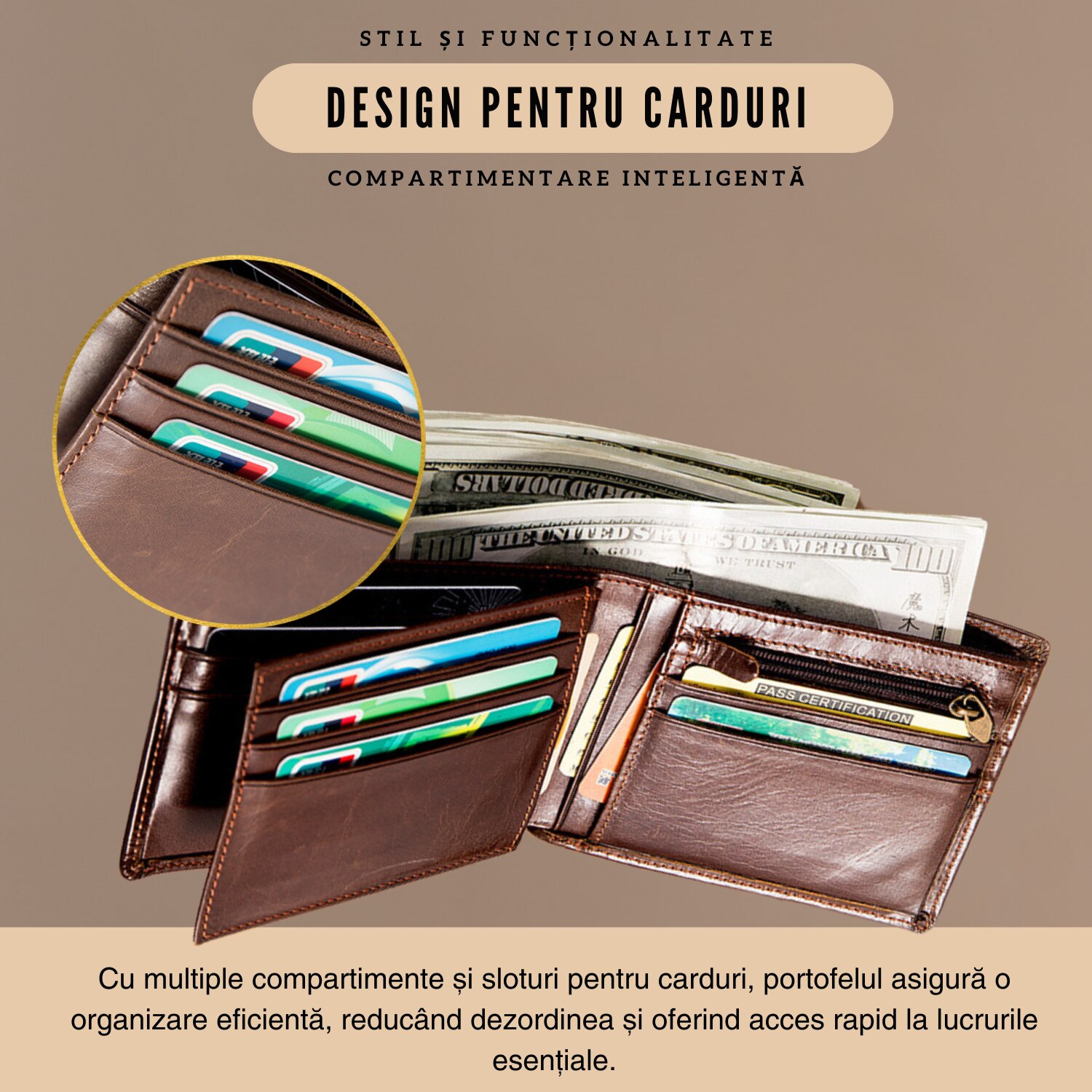 Portofel Barbati Din Piele Naturala, IMODIX®, Protectie RFID Pentru ...