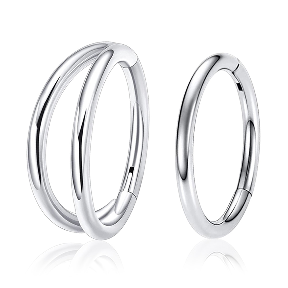 Set 2 cercei Mmgoqqt, piercing cartilaj, otel chirurgical 316L, 8mm ...