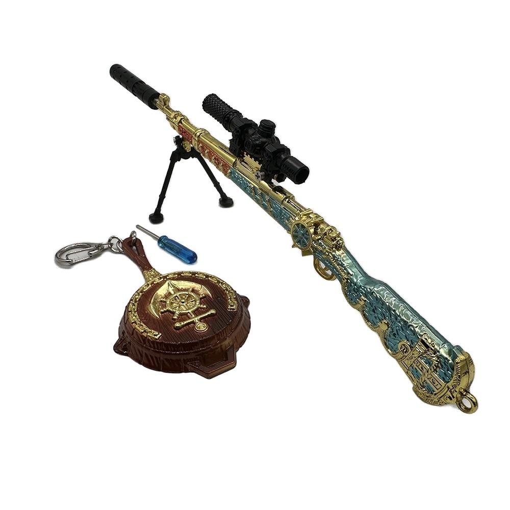 Pusca Sniper 25 cm, Integral din metal, miniatura de colectie ...