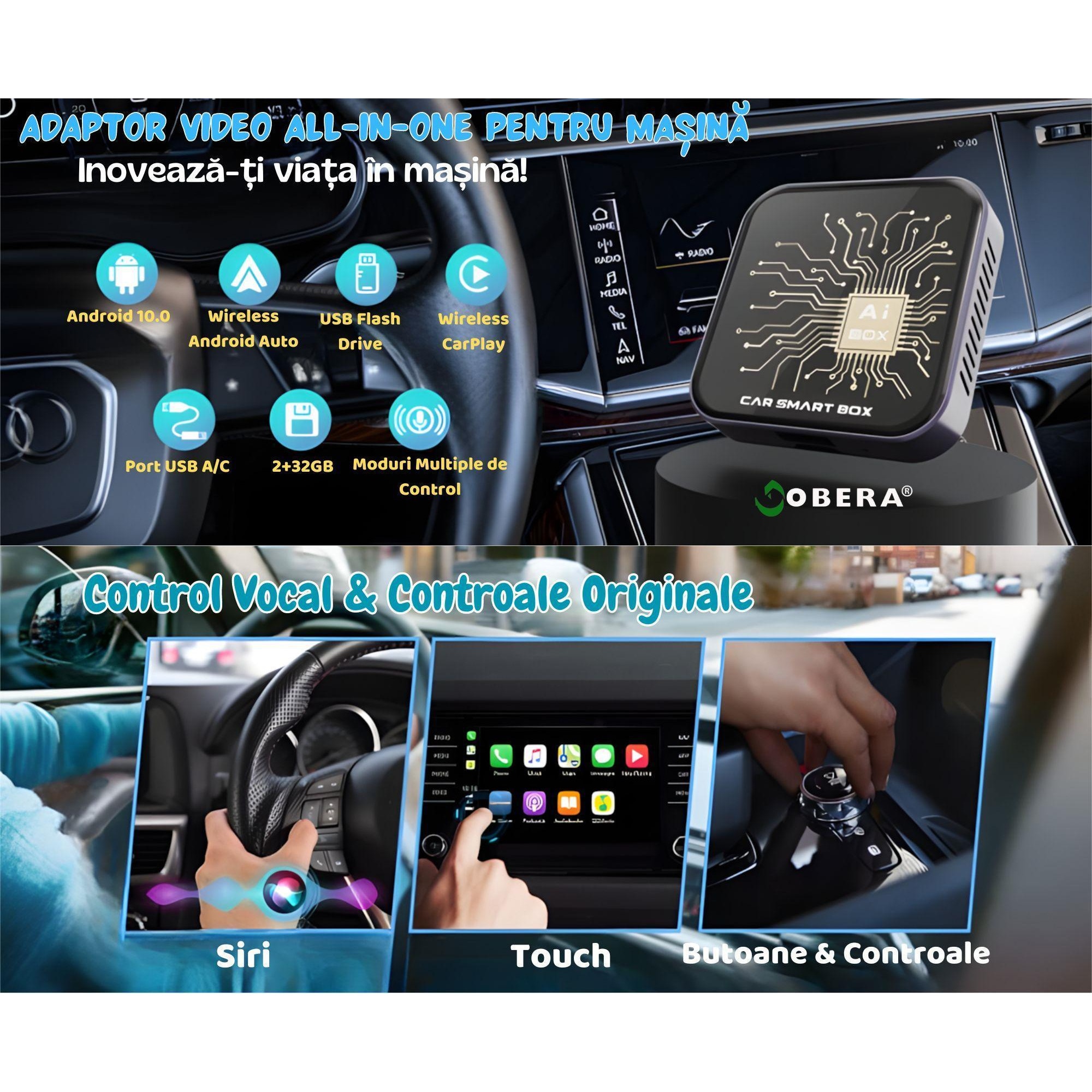Modul AI Box auto wireless Carplay si Android Auto goBERA® pentru ...
