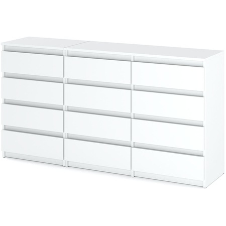 Comoda, Stiv-Meble, HIT, Z84_BMBM, 180x33.5x92.5 cm, 12 Sertare, PAL, Alb mat - eMAG.ro