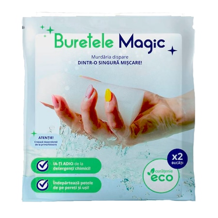 Burete 100% spuma melaminica Eco 10 x 5 x 2 cm, Buretele Magic - eMAG.ro