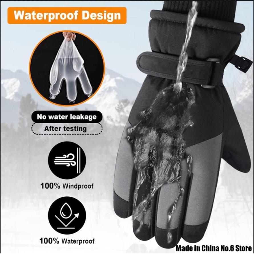 Manusi sport de iarna Touch Screen, poliester/fleece, pentru schi in ...