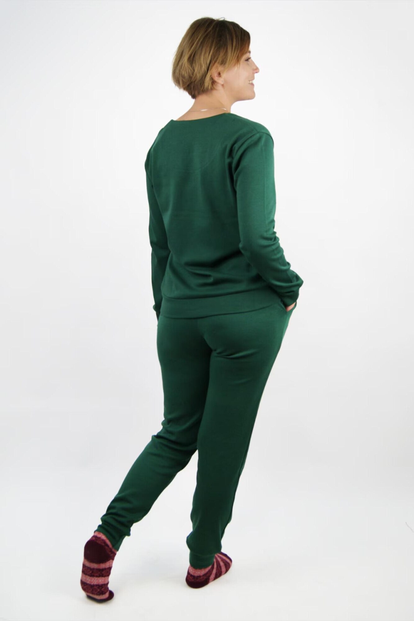 Pijama pentru femei personalizat cu imagine never sleep, Bumbac, Verde ...