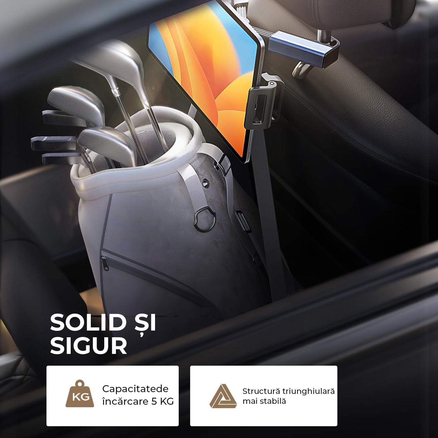 Suport Universal Auto de Tableta si Telefon pentru Tetiera, Compatibil ...