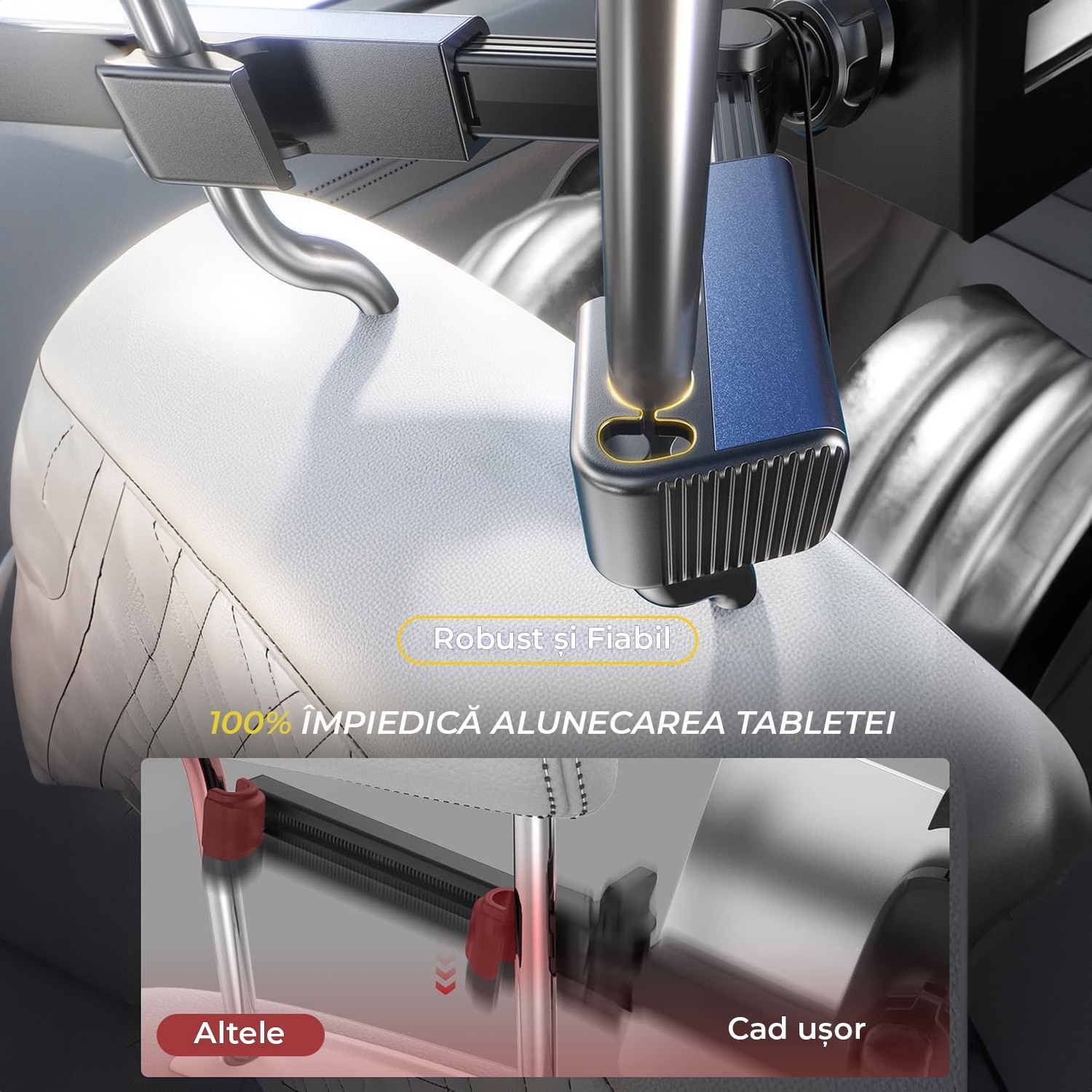 Suport Universal Auto de Tableta si Telefon pentru Tetiera, Compatibil ...