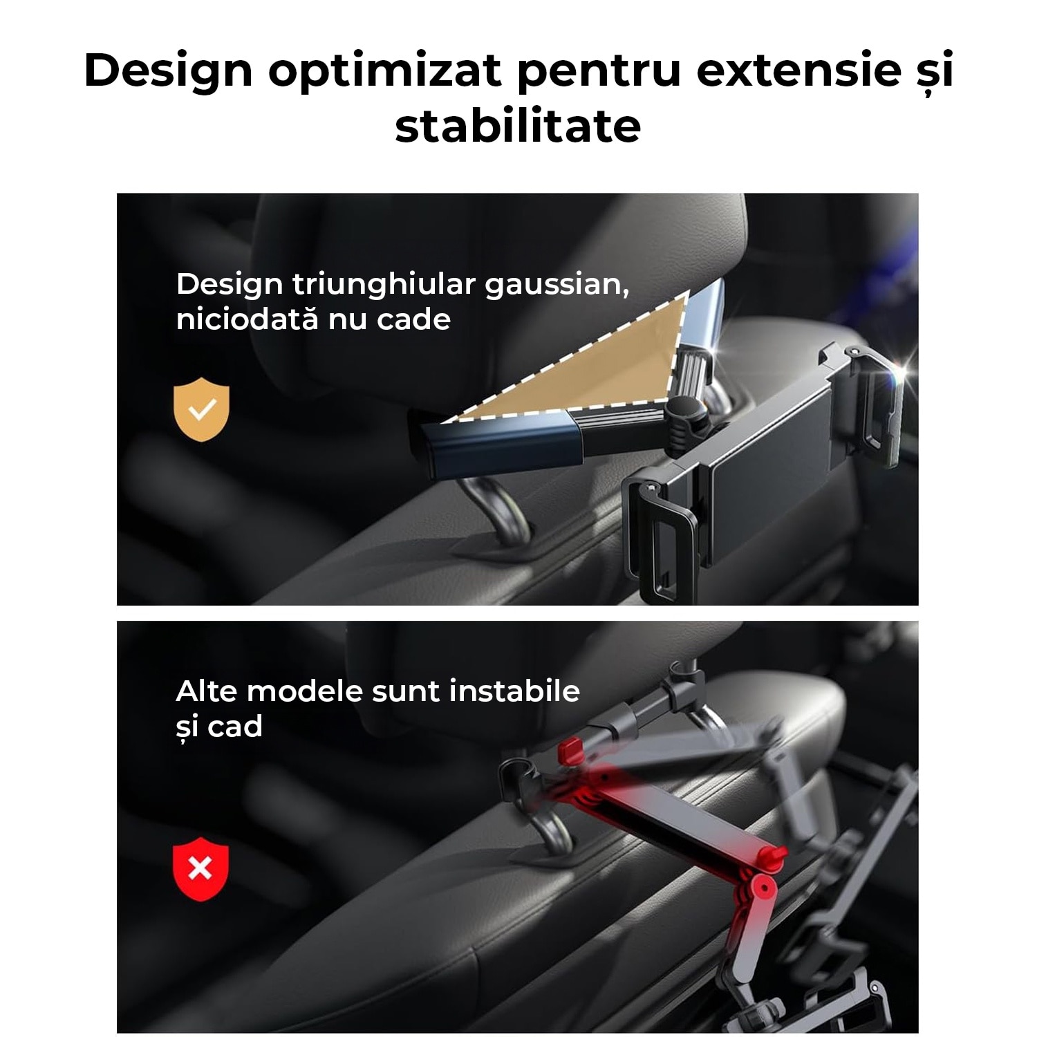 Suport Universal Auto de Tableta si Telefon pentru Tetiera, Compatibil ...
