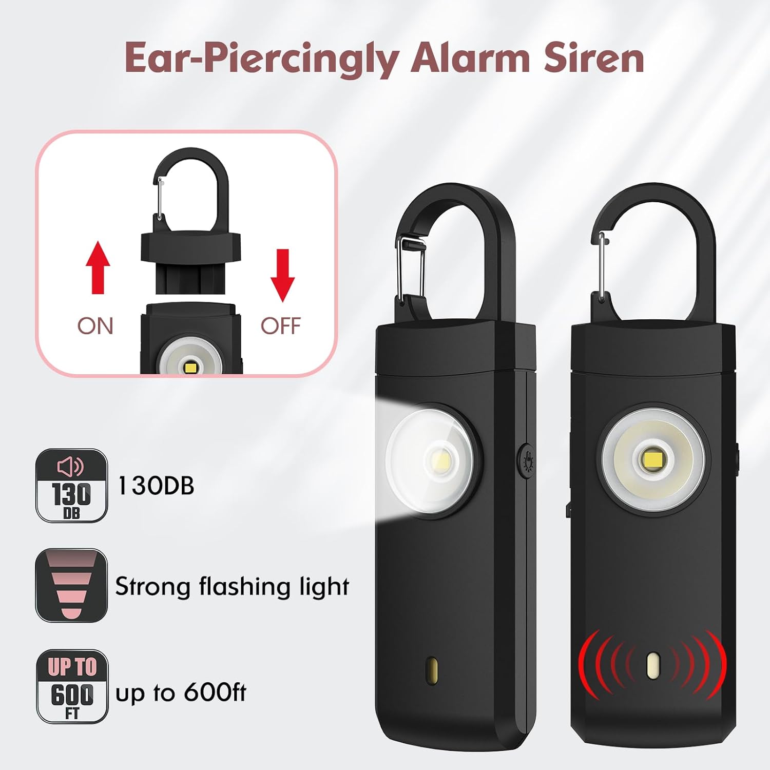 Alarma personala reincarcabila pentru femei 130 dB - Alarma potrivita ...