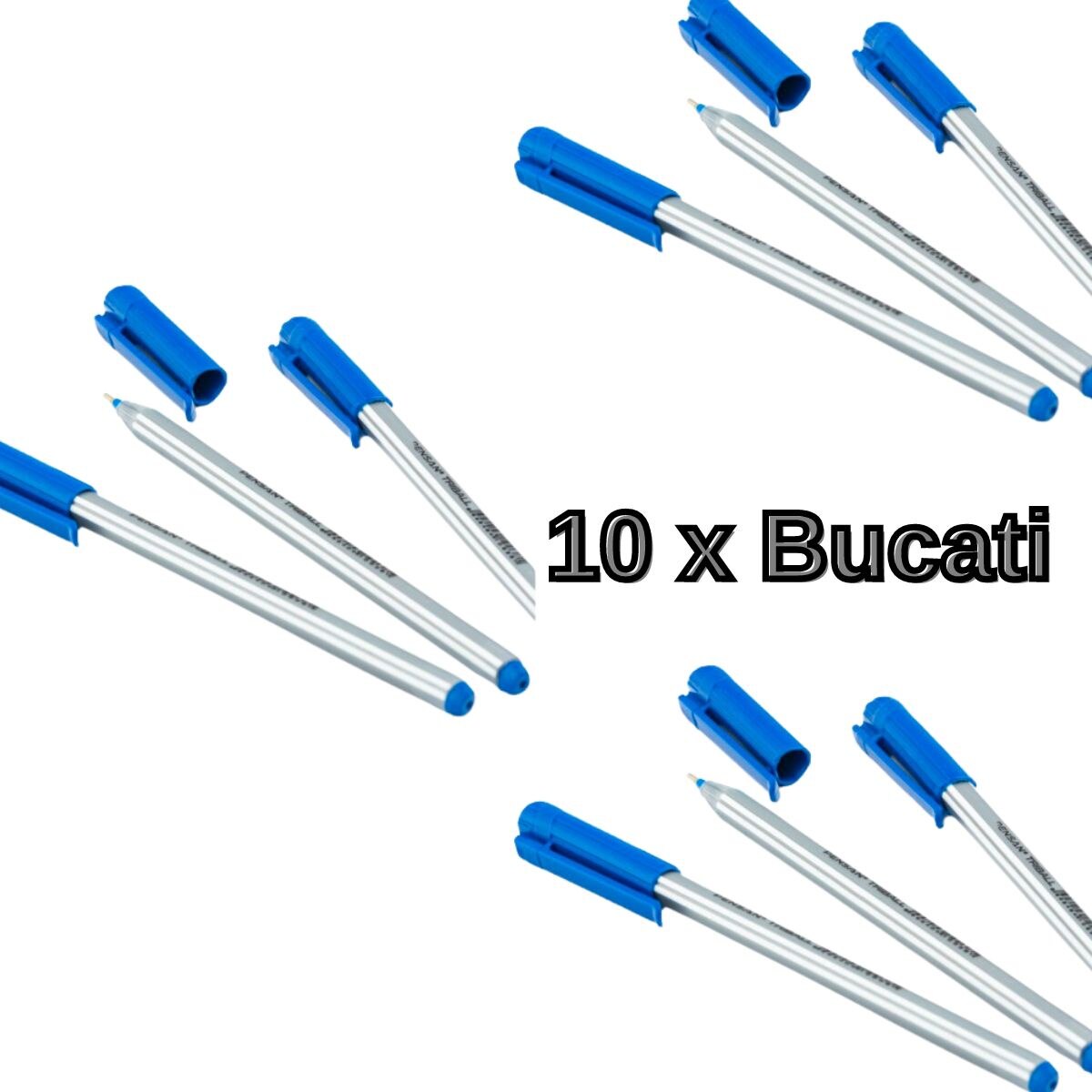 10 db kék tinta toll készlet, 1,0 mm-es íróvonalvastagság, sima és ...