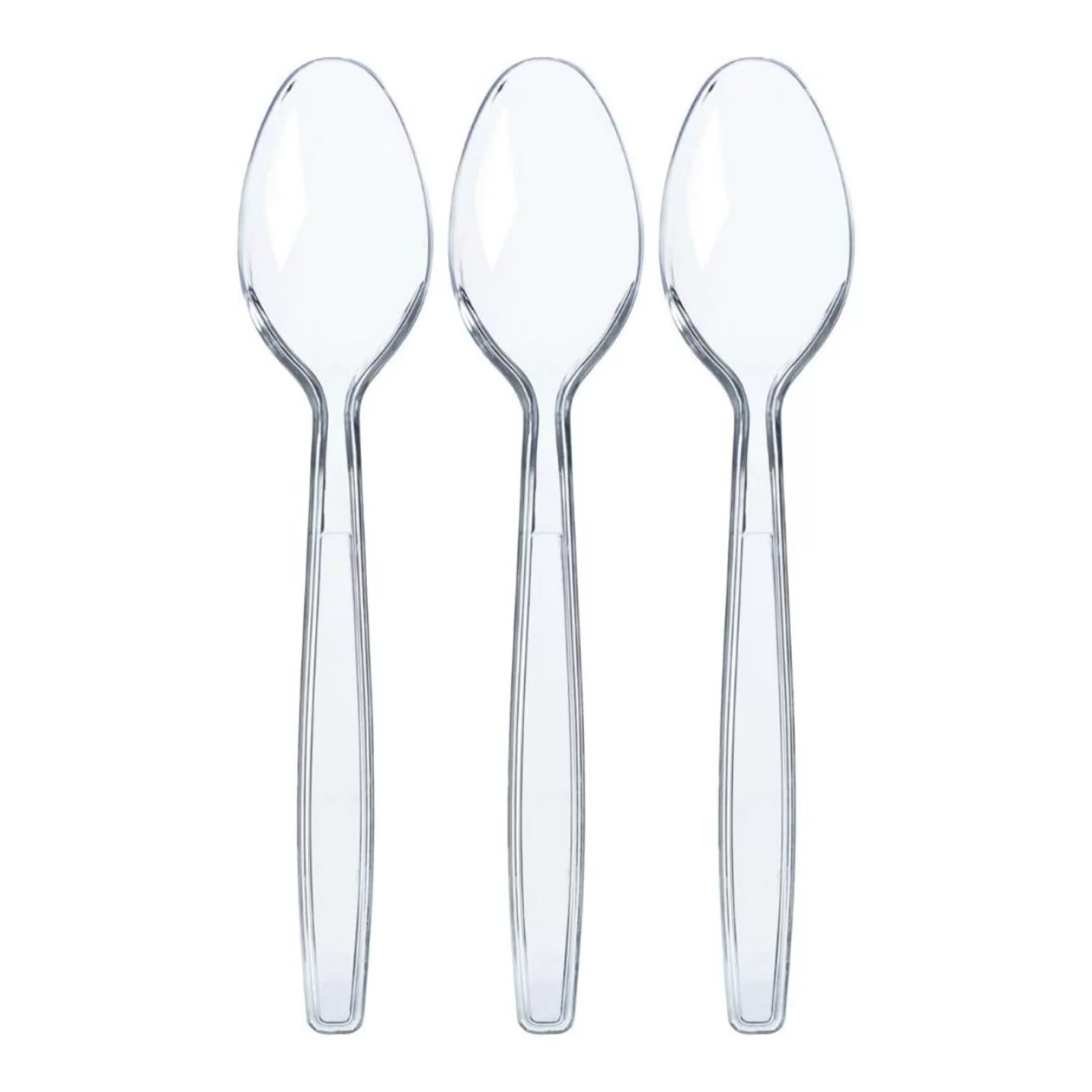 Set 100 Lingurite Plastic, Transparente, Reutilizabile - eMAG.ro