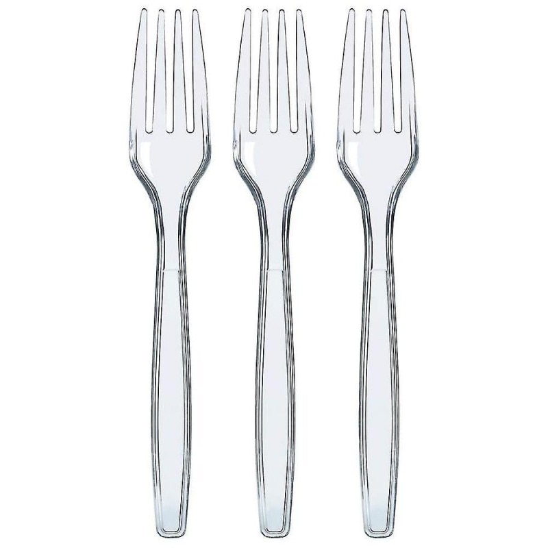 Set 50 Furculite Plastic, Transparente, Reutilizabile - eMAG.ro