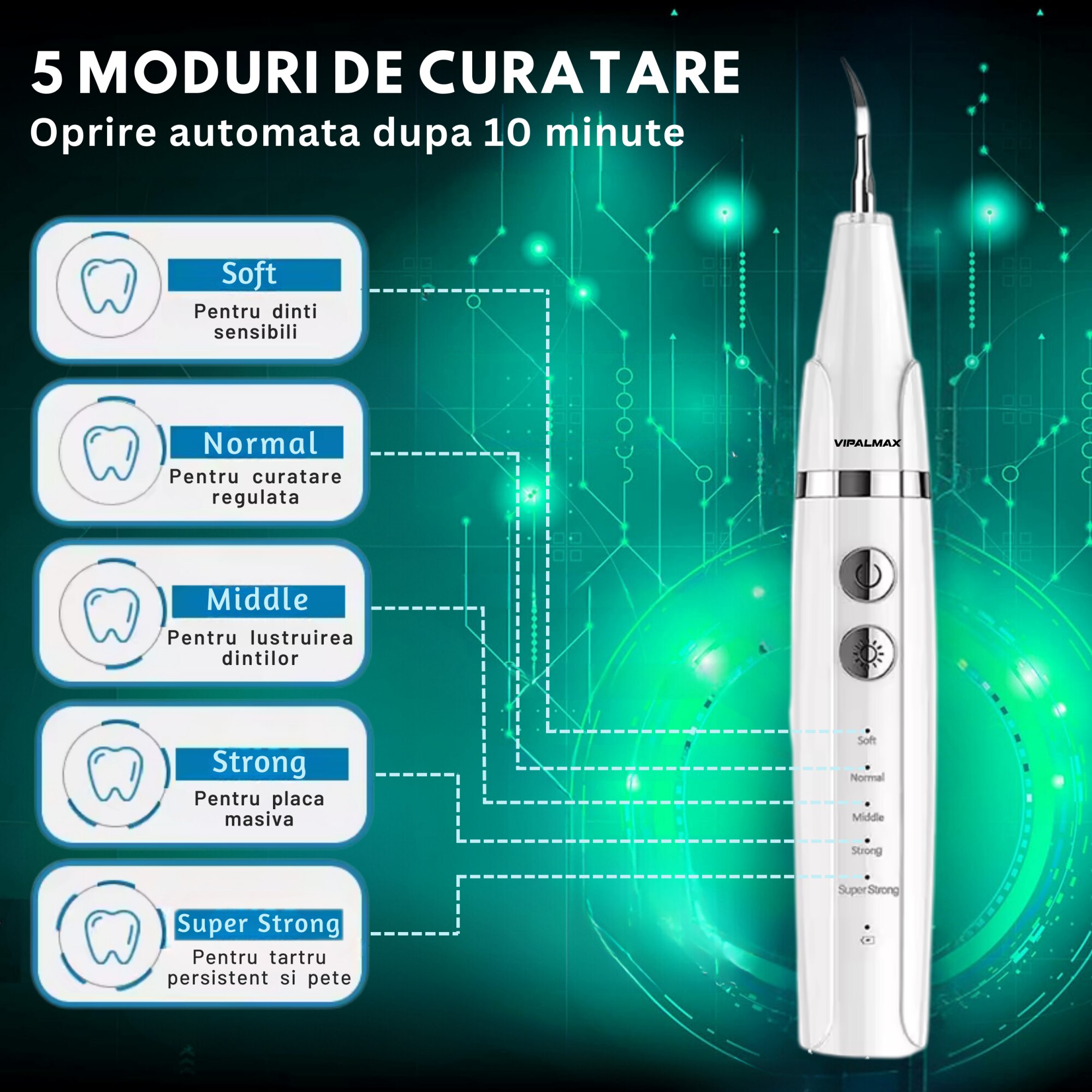 Aparat pentru Detartraj VIPALMAX®, Dispozitiv Eliminare Tartru si ...