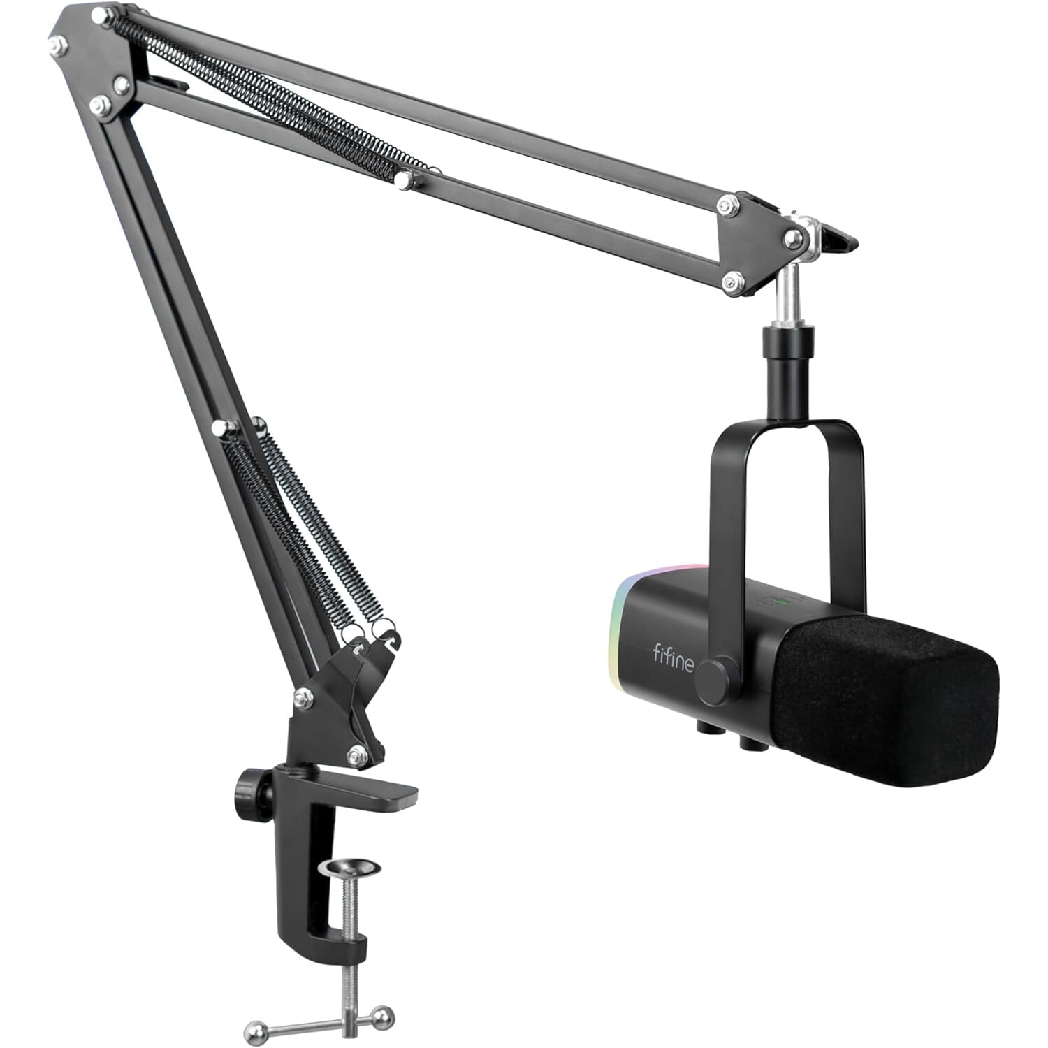Microfon Profesional FIFINE AM8 Cu Stativ Boom Arm, Conectivitate USB ...