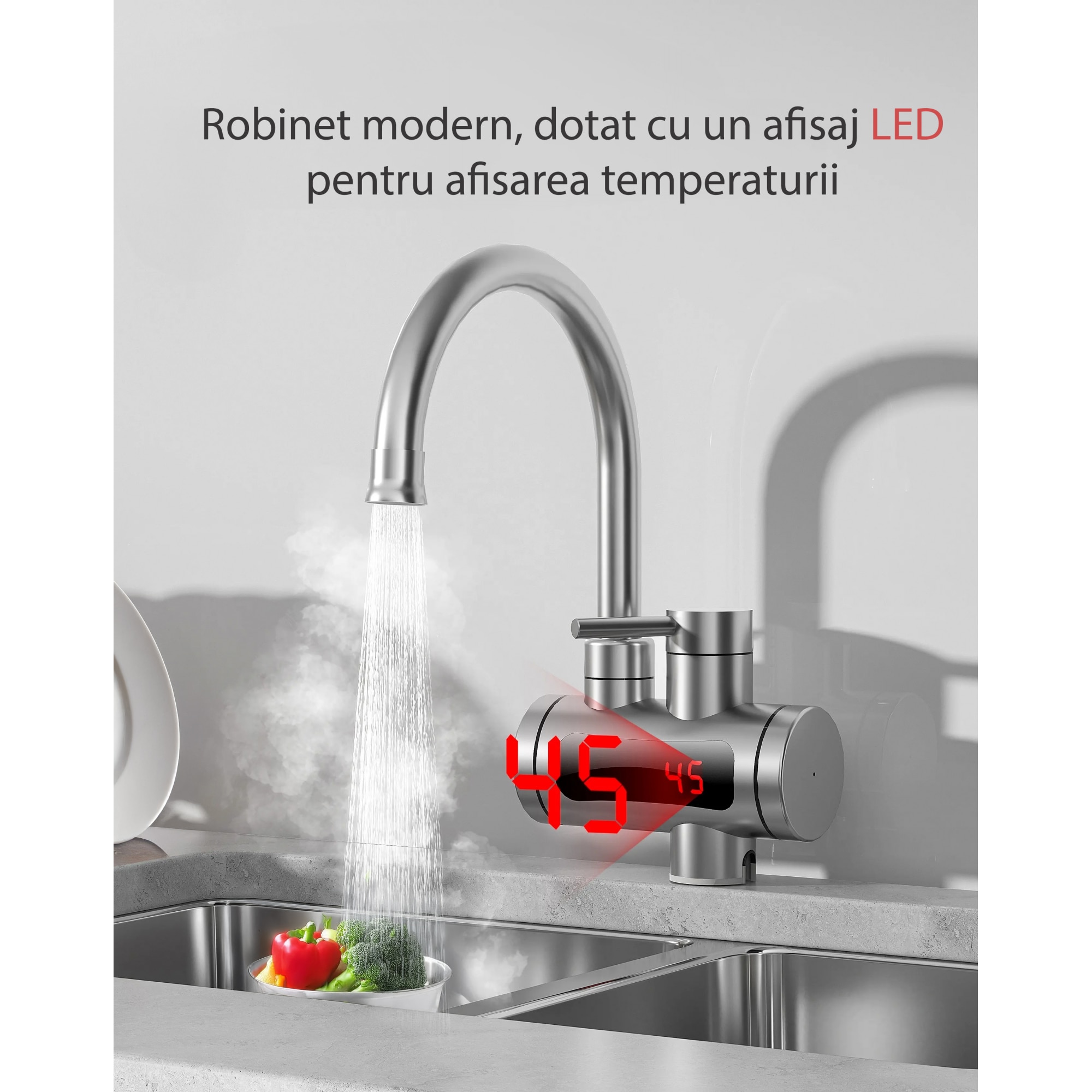 Robinet Instant apa calda, Incalzitor apa, Afisaj LED – Apa Calda sau ...