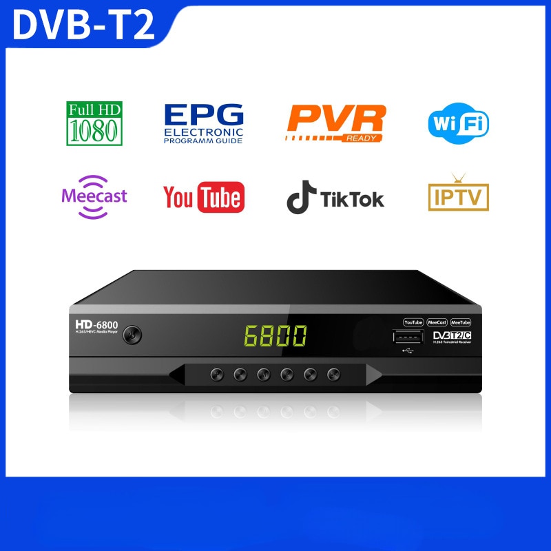 Decodor TV digital, H.265 HD 1080P, functie multimedia, actualizare ...