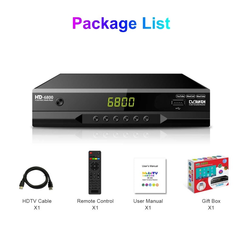 Decodor TV digital, H.265 HD 1080P, functie multimedia, actualizare ...