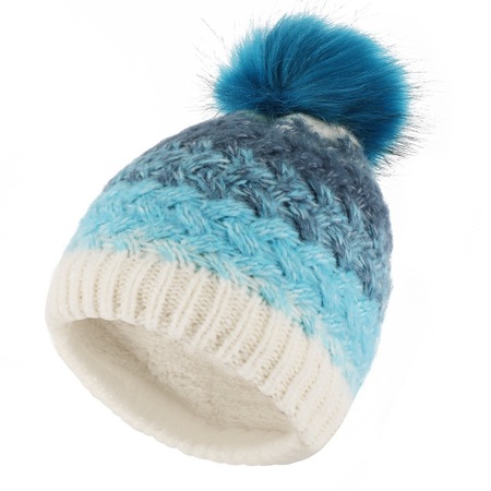 Set Caciuli Copii, Lana Captusita, Pompon, Albastru, 22x22cm - eMAG.ro