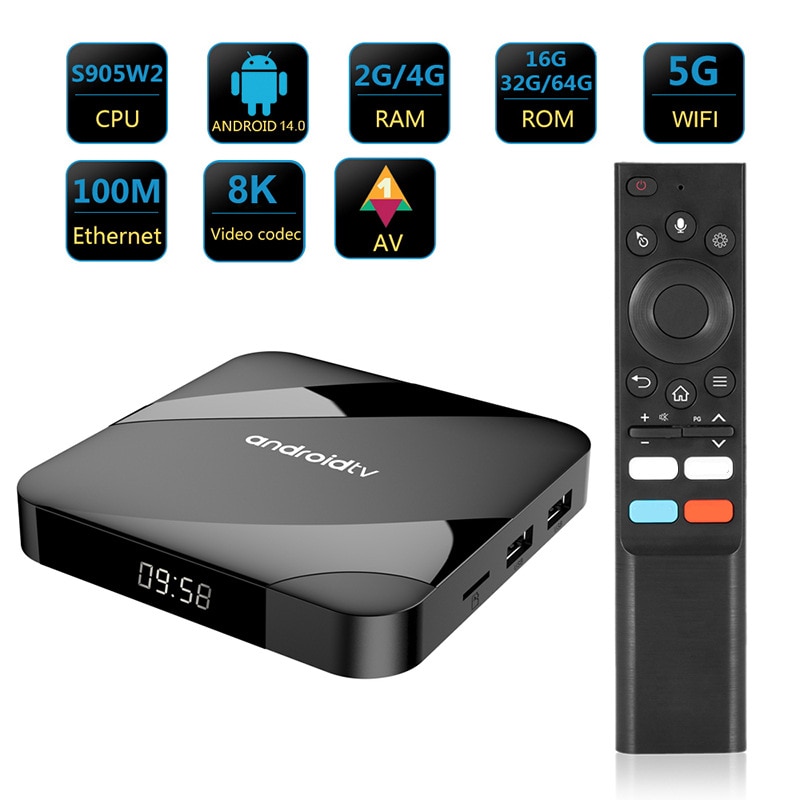 Decodor TV digital, 16GB, suport 4K, conexiune rapida Ethernet 100M ...
