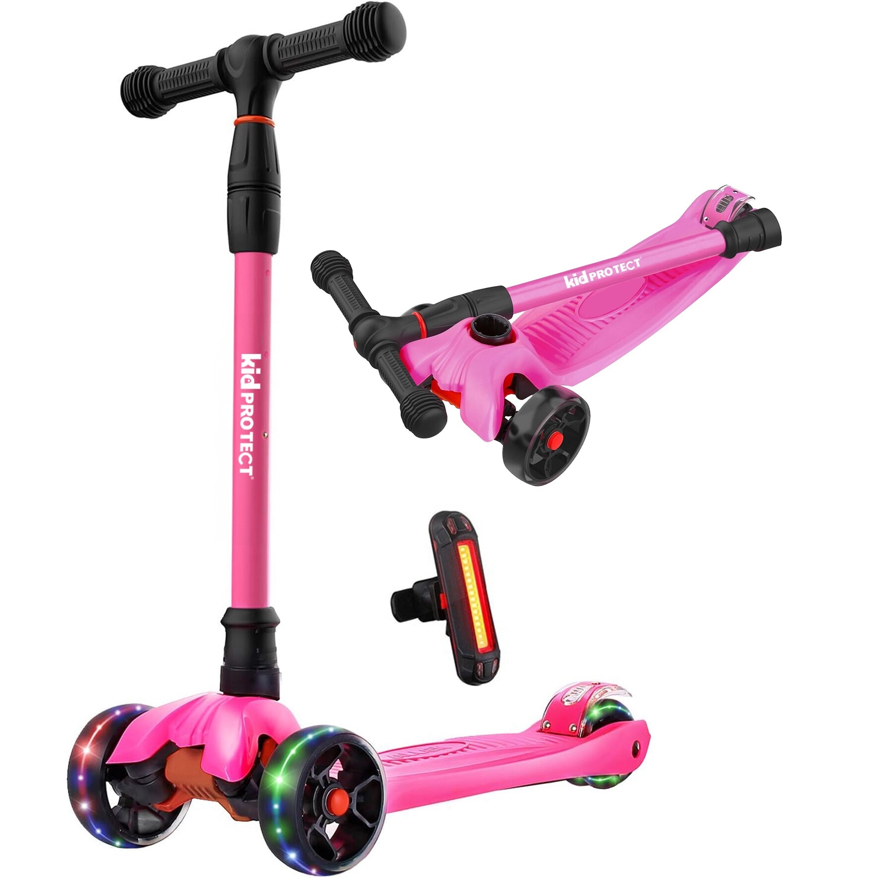 Trotineta Copii KidProtect® KidGlider, 3 - 12 Ani, Pliabila, Lumini ...