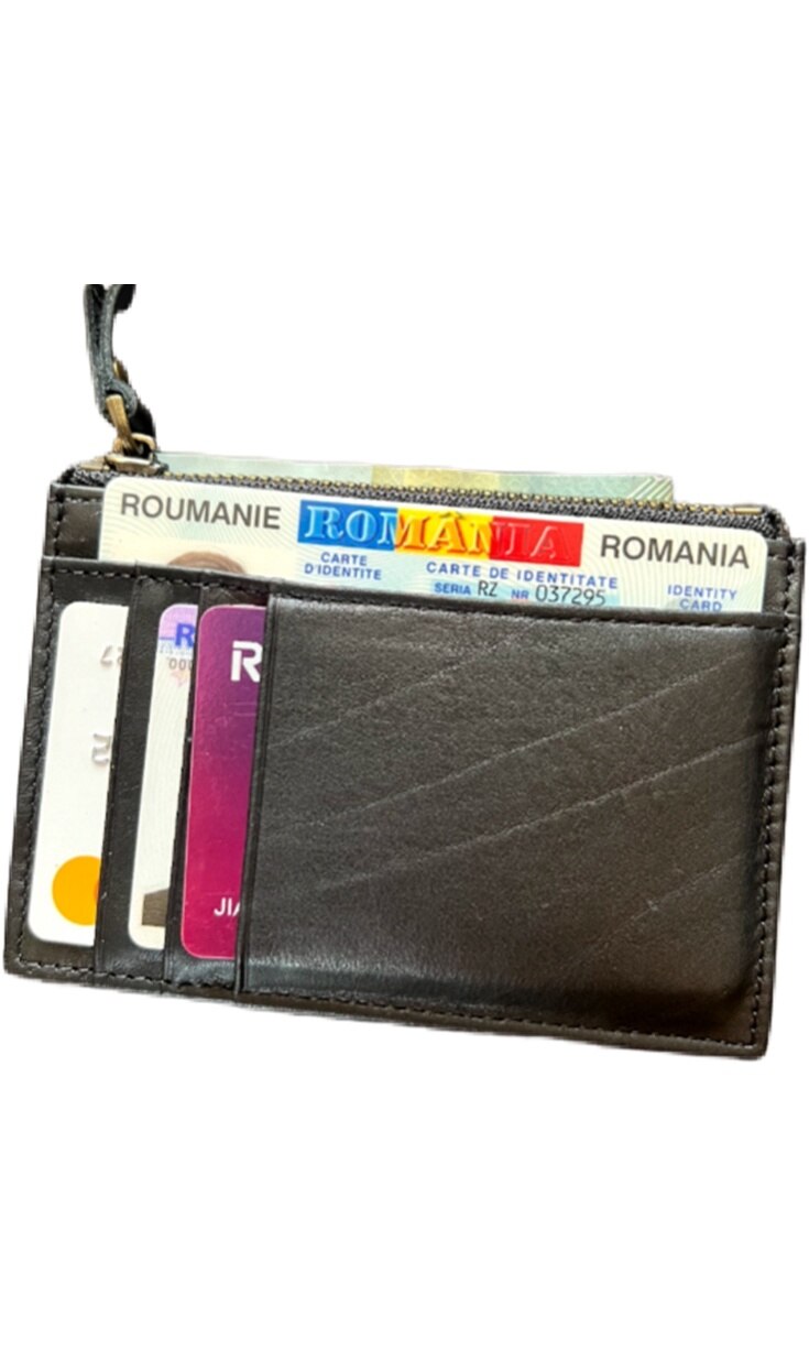 Suport card, Card holder, Portcard, Port card piele naturala, Carte de ...
