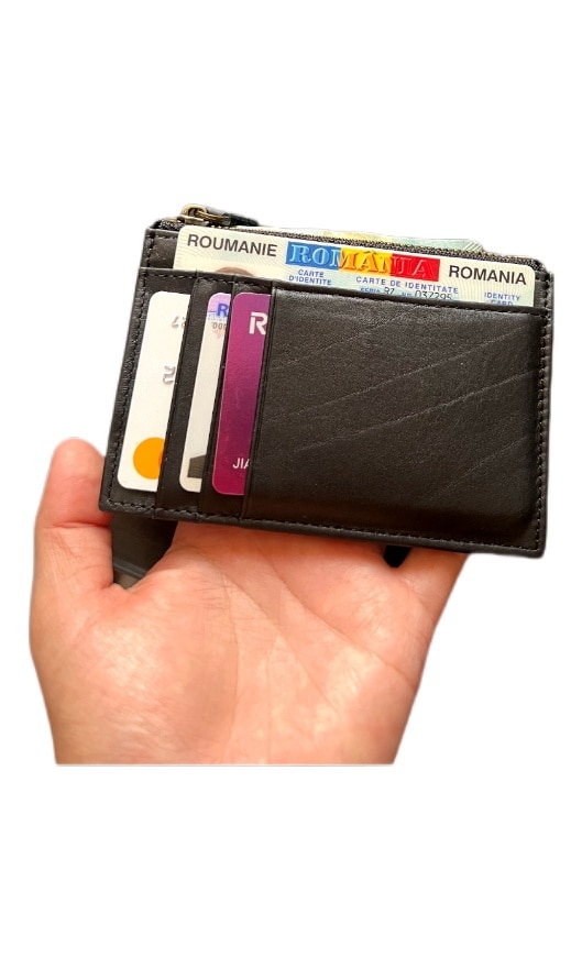 Suport card, Card holder, Portcard, Port card piele naturala, Carte de ...