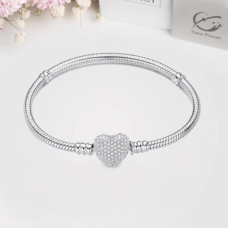Bratara pentru talismane compatibile Pandora, placata cu Argint 925 ...