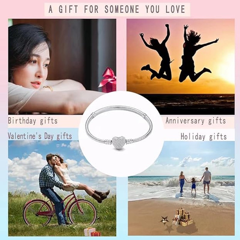 Bratara pentru talismane compatibile Pandora, placata cu Argint 925 ...