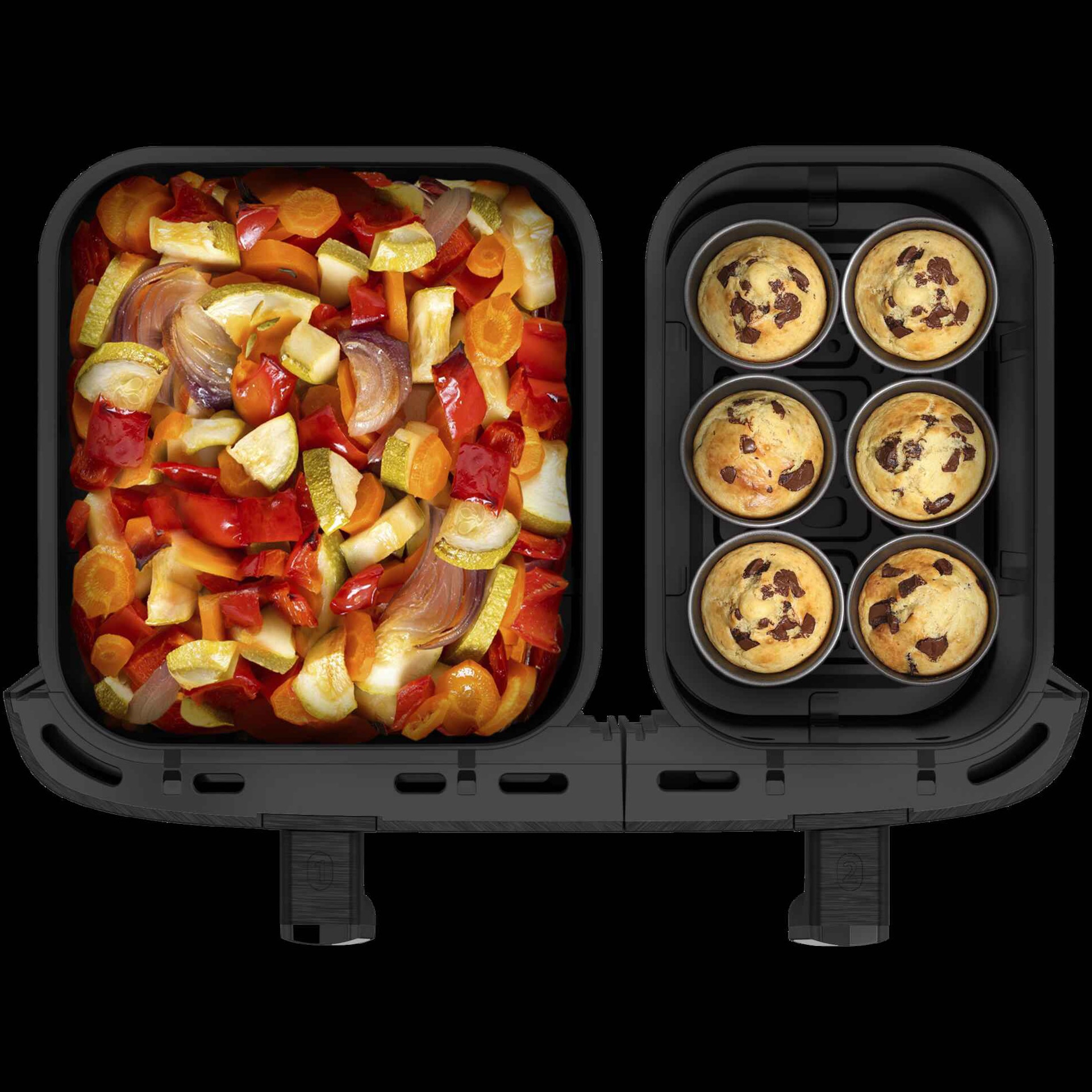 Фритюрник с горещ въздух Tefal Dual Easy Fry XXL EY9428E0, 2700W, Капацитет 11 л, 7 автоматични ...