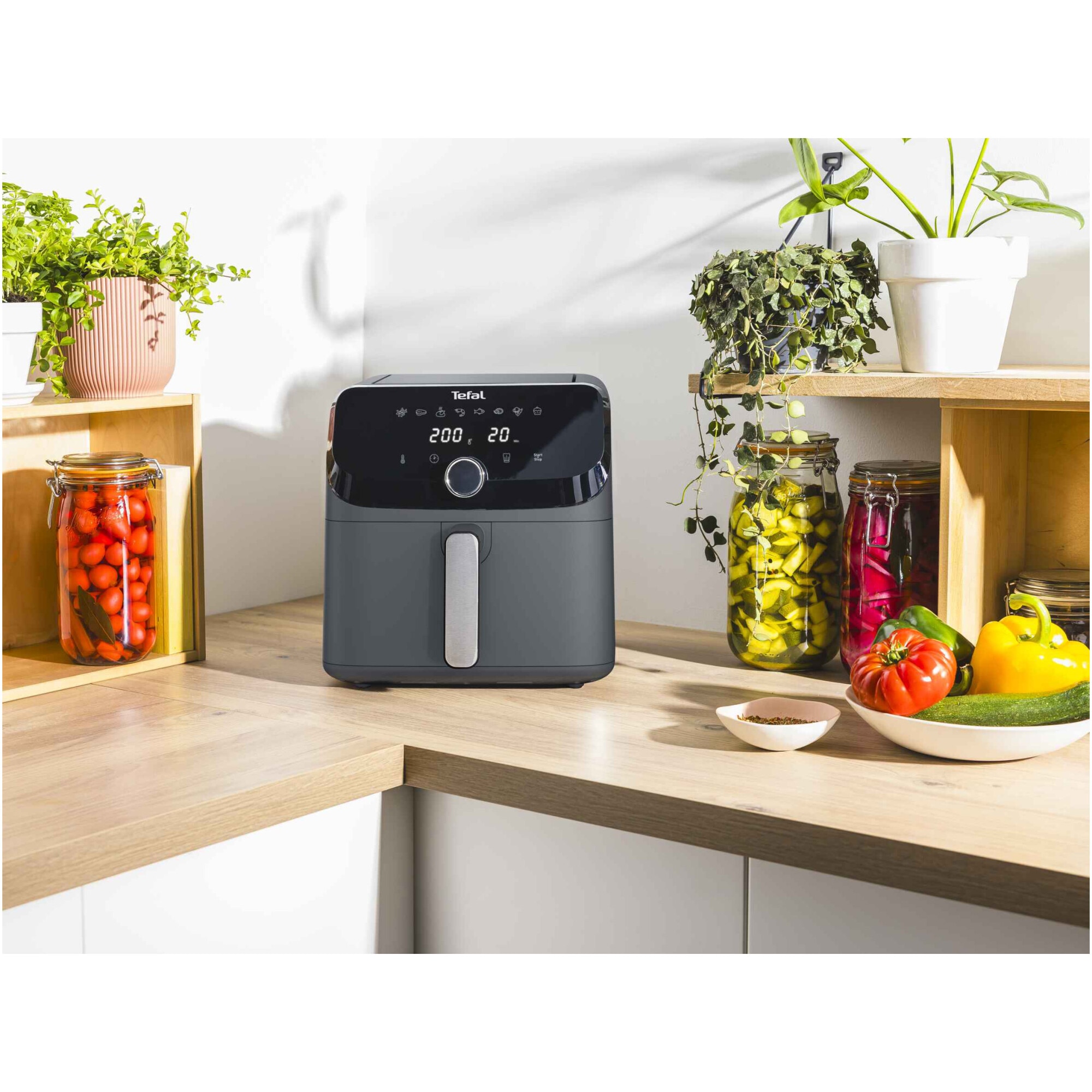 Friteuza cu aer cald Tefal Easy Fry Mega EY855BE0, 2020W, capacitate 7.5 L, 8 programe automate ...