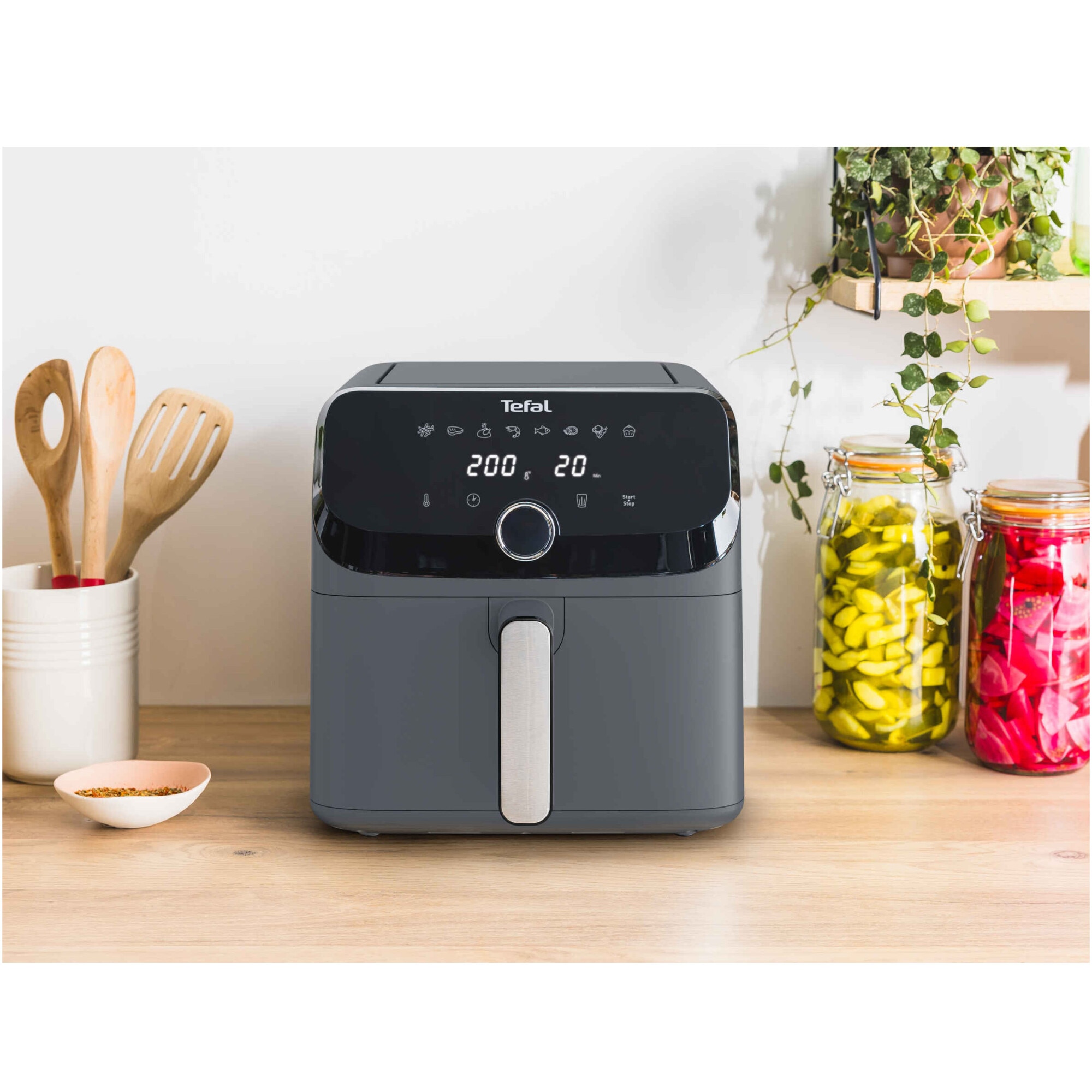 Friteuza cu aer cald Tefal Easy Fry Mega EY855BE0, 2020W, capacitate 7.5 L, 8 programe automate ...