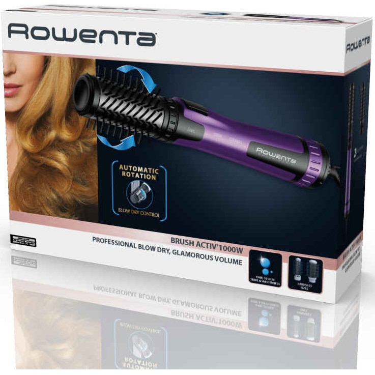 Perie rotativa cu aer cald Rowenta Brush Activ' CF9525F0, 1000W, 2 ...