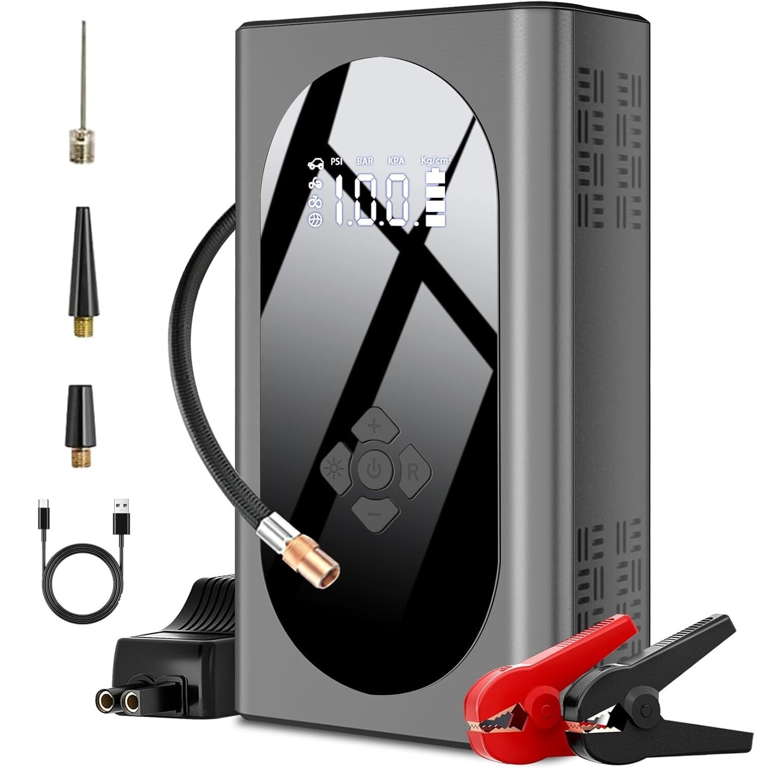 Starter auto si compresor aer 2-in-1, GOSTOCK®, Pentru motor 10L ...