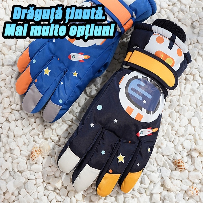 Manusi sport de iarna pentru copii, impermeabile, Rezistent la vant ...