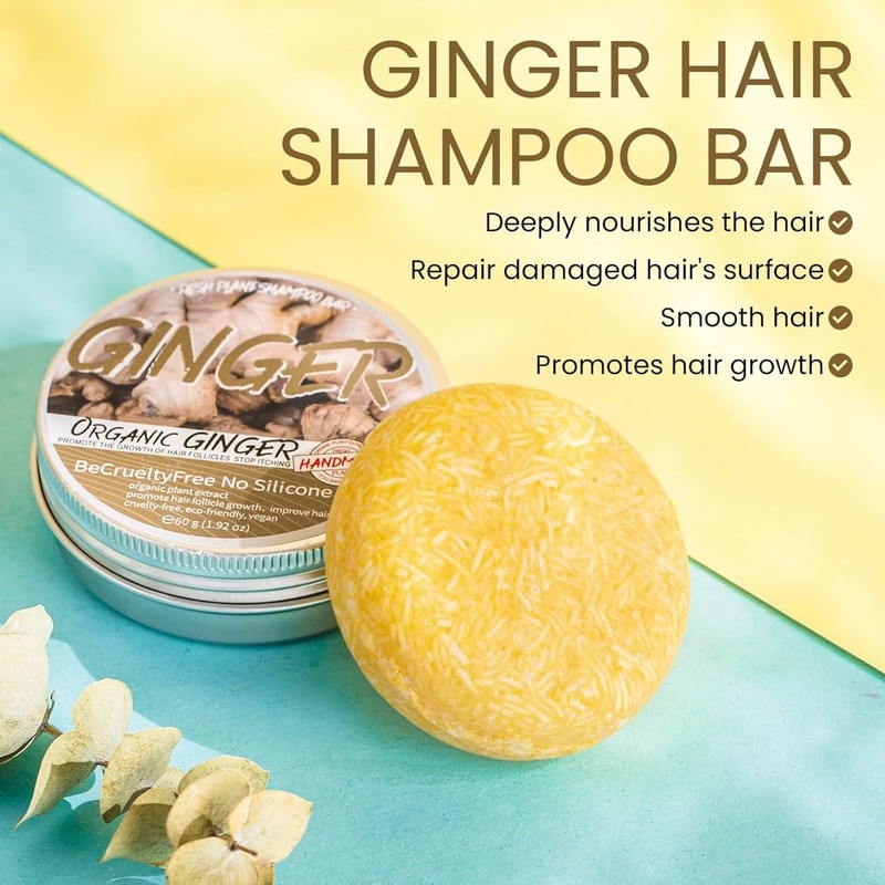 Sampon solid pentru cresterea parului cu extract de ghimbir, unisex ...