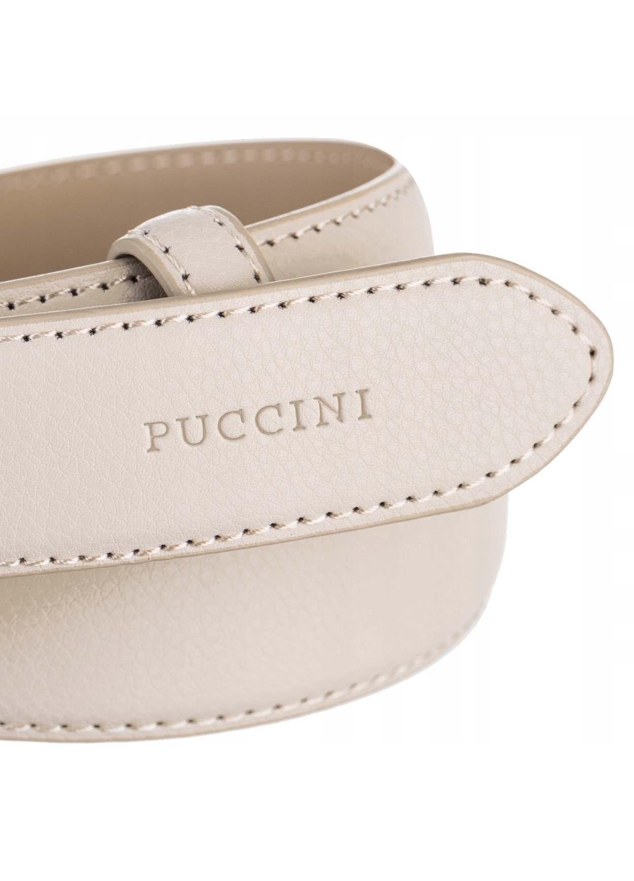 Curea dama Puccini, Elegance Collection, piele naturala, bej, reglabila ...
