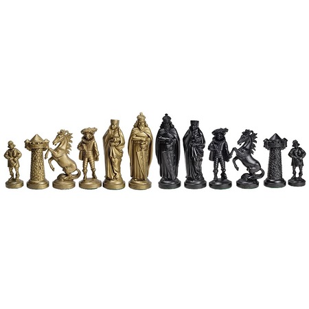 Set 32 piese sah, Sunrise Chess & Games, Model medieval, Plastic, Negru ...