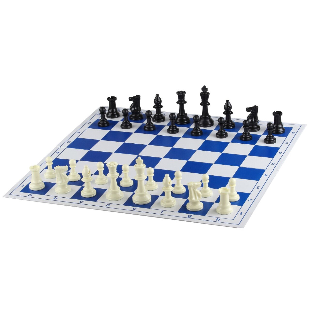 Set de Sah, Sunrise Chess & Games, pliabil, albastru, 51x51cm - eMAG.ro